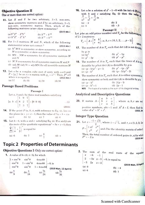 SOLUTION Matrices And Determination Iit Jee Important Question Solution For Exam Studypool