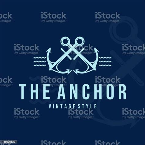 앵커 선박 로고 빈티지 벡터 아이콘 기호 일러스트 템플릿 디자인 선원 또는 해양 비즈니스 컨셉 디자인을위한 앵커 복고풍 아이콘