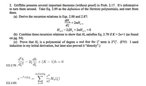 Solved 2 Griffiths Presents Several Important Theorems