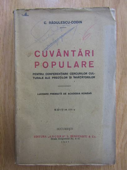 C Radulescu Codin Cuvantari Populare Pentru Conferentiarii