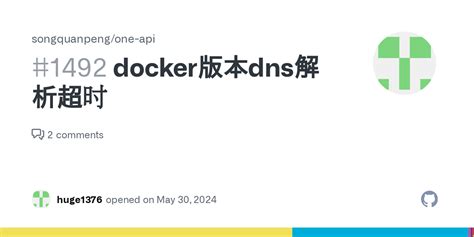 Docker版本dns解析超时 · Issue 1492 · Songquanpengone Api · Github