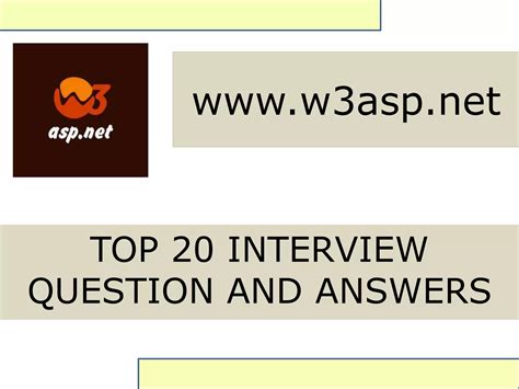 Top 20 Interview Question And Answers Pptx