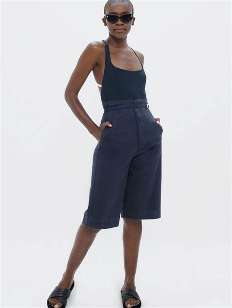 Florence Organic Cotton Twill Knee Trousers Summer Night Immaculate