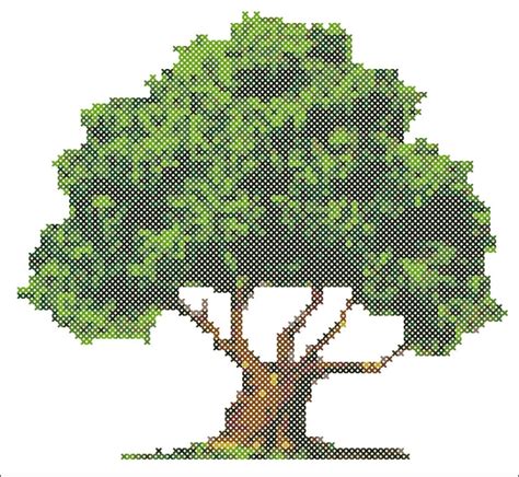 Tree Oak Cross Stitch Pattern PDF Instant Download Etsy