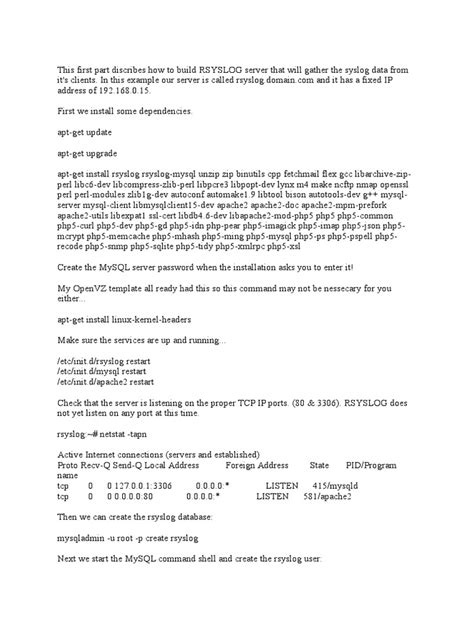 Rsyslog Config Pdf Web Server Internet And Web