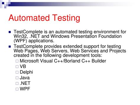 Ppt Testing With Testcomplete Powerpoint Presentation Free Download Id1269724