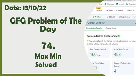 Max Min C Gfg Daily Problem Youtube