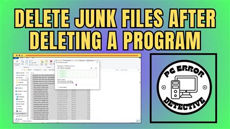 How To Delete Junk Files After Deleting A Program In Windows 10 Youtube