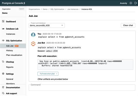 how to reset joe session postgres ai