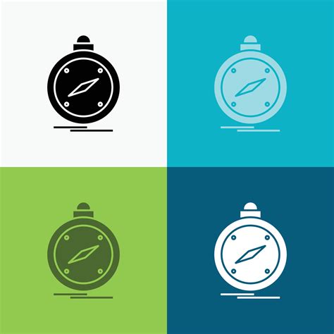 Compass Direction Navigation Gps Location Icon Over Various Background Glyph Style Design