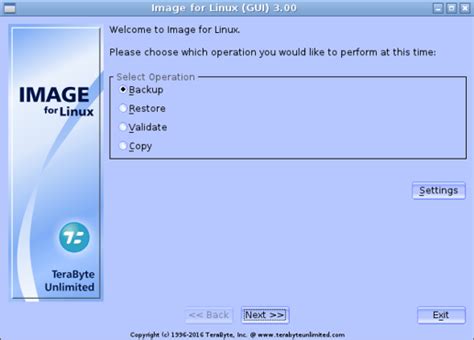 Image For Linux GUI Screen Shots TeraByte Unlimited
