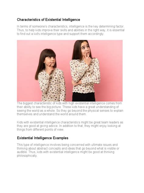 Characteristics Of Existential Intelligence Pdf Intelligence Existentialism
