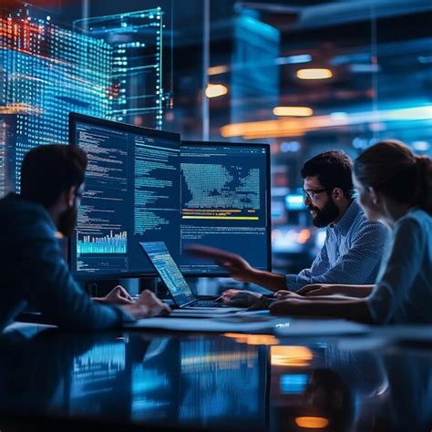 A Visual Of A Team Testing And Deploying New Software Applications And Tools Premium Ai