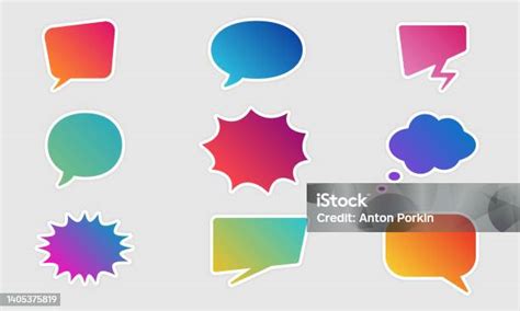 음성 거품 집합입니다 흰색 배경에 만화 재미있는 연설 풍선 텍스트 및 채팅을위한 빈 색상 거품을 수집합니다 격리된 벡터 일러스트 레이 션 기포에 대한 스톡 벡터 아트 및