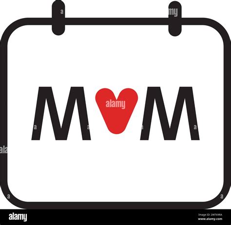 Mom Day Calendar Date And Holiday Mothers Day Calendar Vector Icon