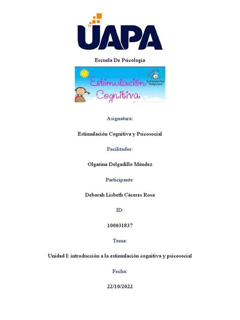 Estimulacion Cognitiva Y Psicosocial 1 Pdf Ciencia Cognitiva