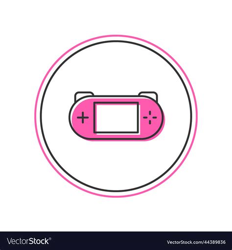 Filled Outline Portable Video Game Console Icon Vector Image
