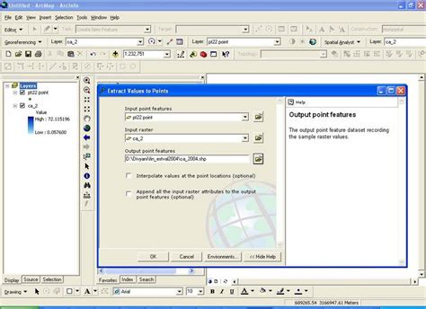 The Window Showing The Extract Values To Points Tool Download Scientific Diagram