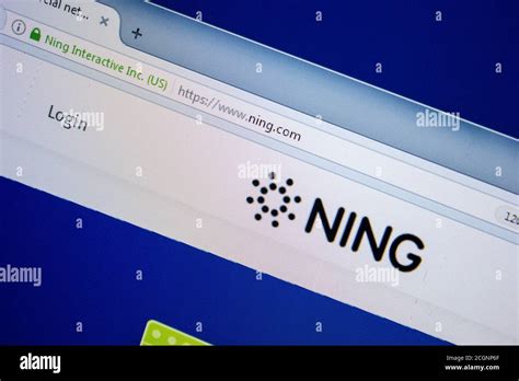 Ryazan, Russia - July 25, 2018: Homepage of Ning website on the display ...