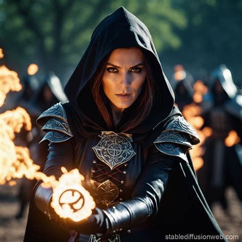 Female Warlock In Battle Prompts Stable Diffusion En Línea