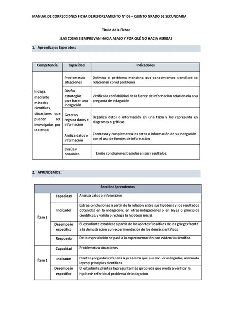 Rp Cta5 K06 Manual De Corrección Pdf Hipótesis Science