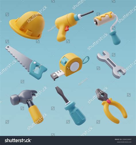 3d Vector Construction Tools Icon Set Stock Vector Royalty Free 2264216947 Shutterstock