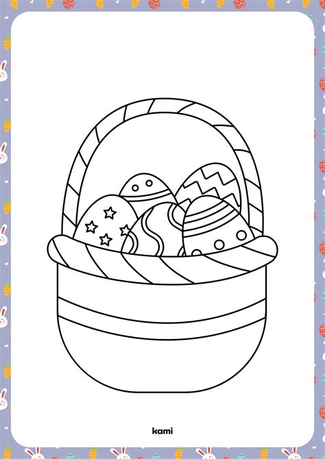 Easter Egg Basket Coloring Sheet For Teachers Perfect For Grades 1st 2nd 3rd K Pre K