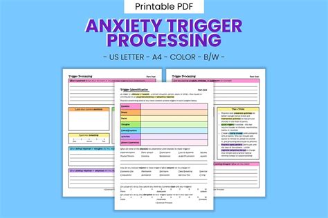 Anxiety Trigger Processing Journal Pages Coping Analysis Panic
