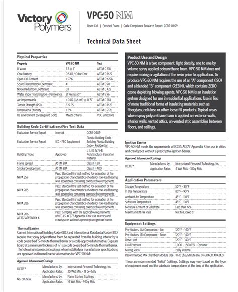 Vp Open Cell Technical Data Sheet Tds Profoam Profoam
