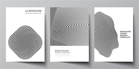 A4 형식의 벡터 레이아웃 브로셔 잡지 전단지 소책자 보고서를 위한 현대적인 커버 모의 광고 디자인 템플릿입니다 착시 흑백 디자인 패턴으로 추상적인 3d 기하학적 배경 0