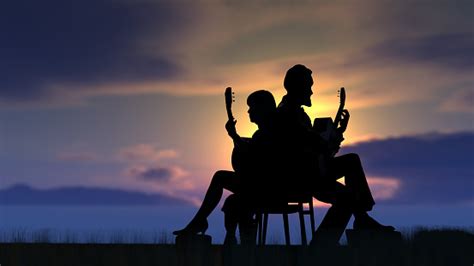 남성과 여성 기타리스트 자연 3d 렌더링에서 외부 클래식 기타를 연주 팀워크에 대한 스톡 사진 및 기타 이미지 팀워크 Classical Concert 공연 Istock