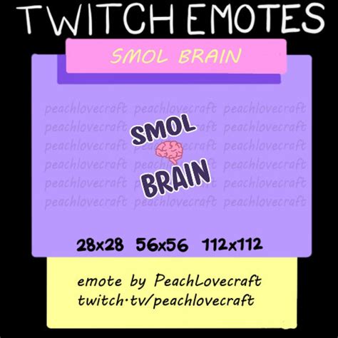 Funny Smol Brain Emote For Twitch Discord Or Youtube Etsy