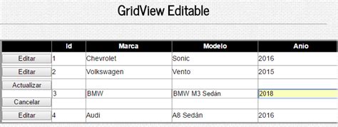 GridView Editable En ASP Net Y C