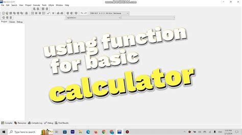 Using Function For Basic Calculator Program Basic Calculator Program