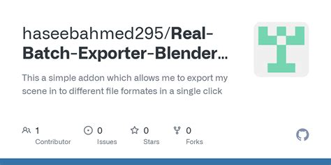Real Batch Exporter Addon Released Scripts And Themes Blender Artists Community