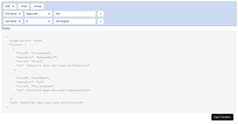 React Querybuilder Bulma Example Codesandbox