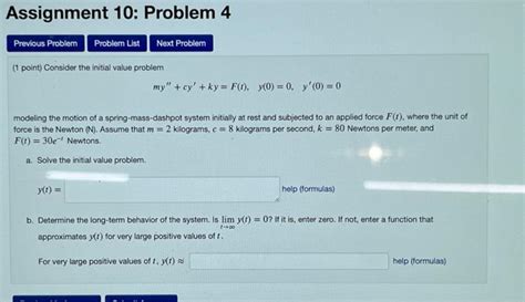 Solved 1 Point Consider The Initial Value Problem