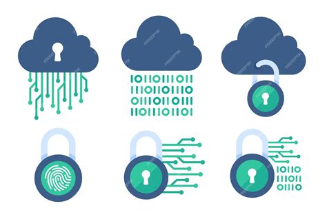 Premium Vector Cloud Computing The Padlock That Locks The Clouds The