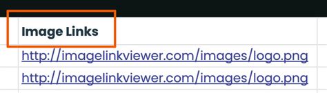 Image Link Viewer View Image URLs From Spreadsheets