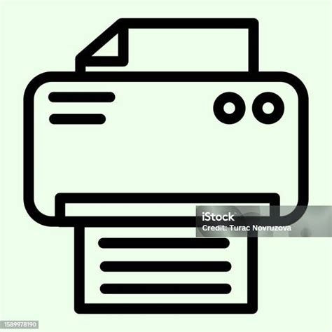 프린터 라인 아이콘입니다 사무실 레이저 제트 인쇄 기계 개요 스타일 픽토그램 흰색 배경에 비즈니스 및 조직은 모바일 개념 웹
