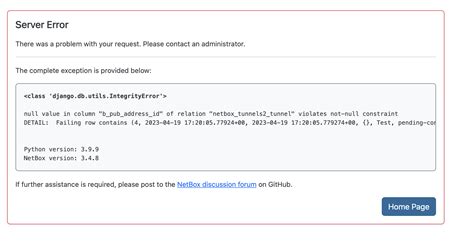 Unable To Add Tunnel Without Peer Public IP Issue Robertlynch Netbox Tunnels GitHub