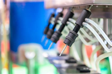 금속 튜브 노즐 구성 요소 반자동 액체 충전 또는 디스펜서 제조 공정 식품 음료 및 기타 제품 등 산업 0명에 대한 스톡 사진 및 기타 이미지 Istock