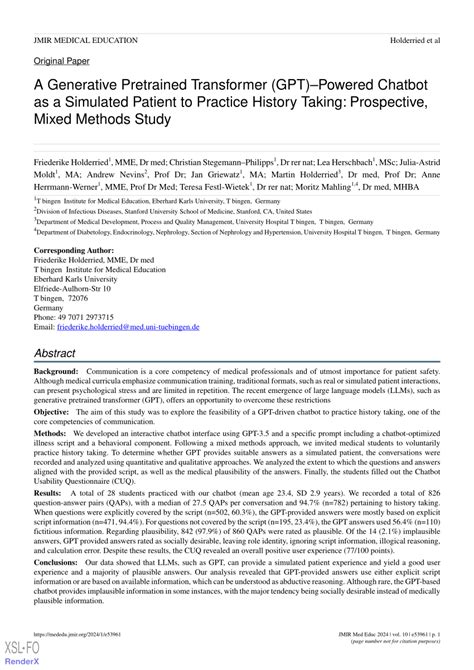 Pdf A Generative Pretrained Transformer Gptpowered Chatbot As A