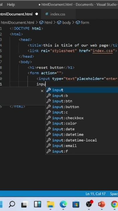 Html Reset Button L Form Youtube