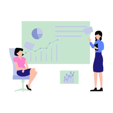 Girls Working Graph Analytics Business Icon Download On Iconfinder