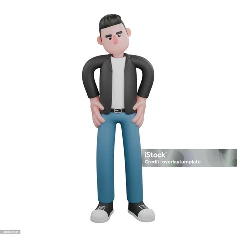 만화 카메라맨 3d 크리 에이 티브 아트웍 디자인 모델 남성 카메라맨은 허리에 손을 얹고 서서 고개를 끄덕이며 동의의 표현을 하면서 동료의 말을 듣고 있습니다 그림 3차원