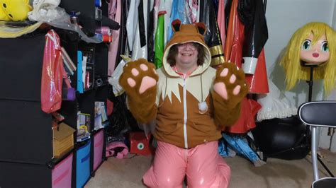 Pink Pvc Suit And Big Paw Ed Eevee Hoodie 3 By Gracideaclub On Deviantart