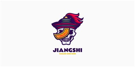 Skull Jiangshi Simple Mascot Logo 443278 Templatemonster