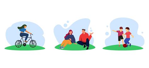 Premium Vector Flat Bundle Weekend Activity Design Illustration