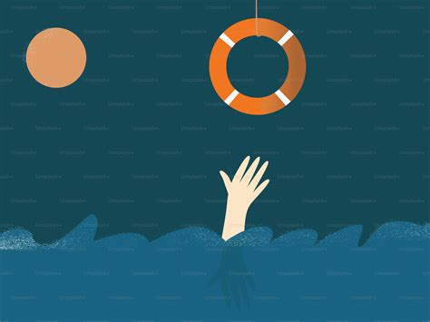 바다에서 구명조끼를 향해 손을 뻗는 모습 벡터 Unsplash의 침 몰 이미지